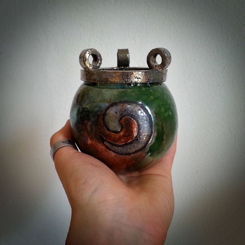 Raku Ceramic Burner Essential Oil Diffuser Witches Cauldron | Etsy