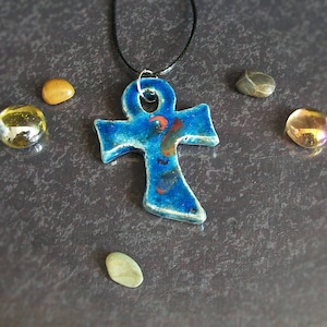 Raku Pottery Ankh Pendant, Ankh Necklace, Ankh Cross, Ankh Jewelry ...