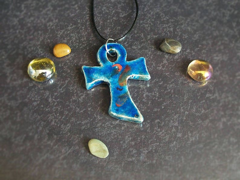 Raku Pottery Ankh Pendant Ankh Necklace Ankh Cross Ankh - Etsy