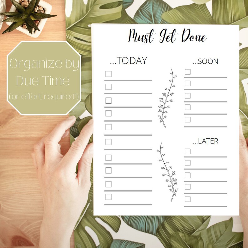 Printable PDF "must Do" to Do List With Deadlines - Great for ADHD ...
