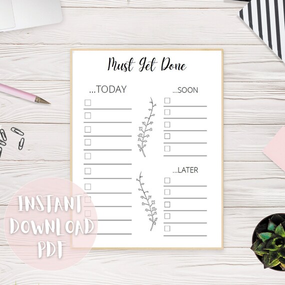 Printable PDF must Do to Do List With Deadlines - Etsy Australia