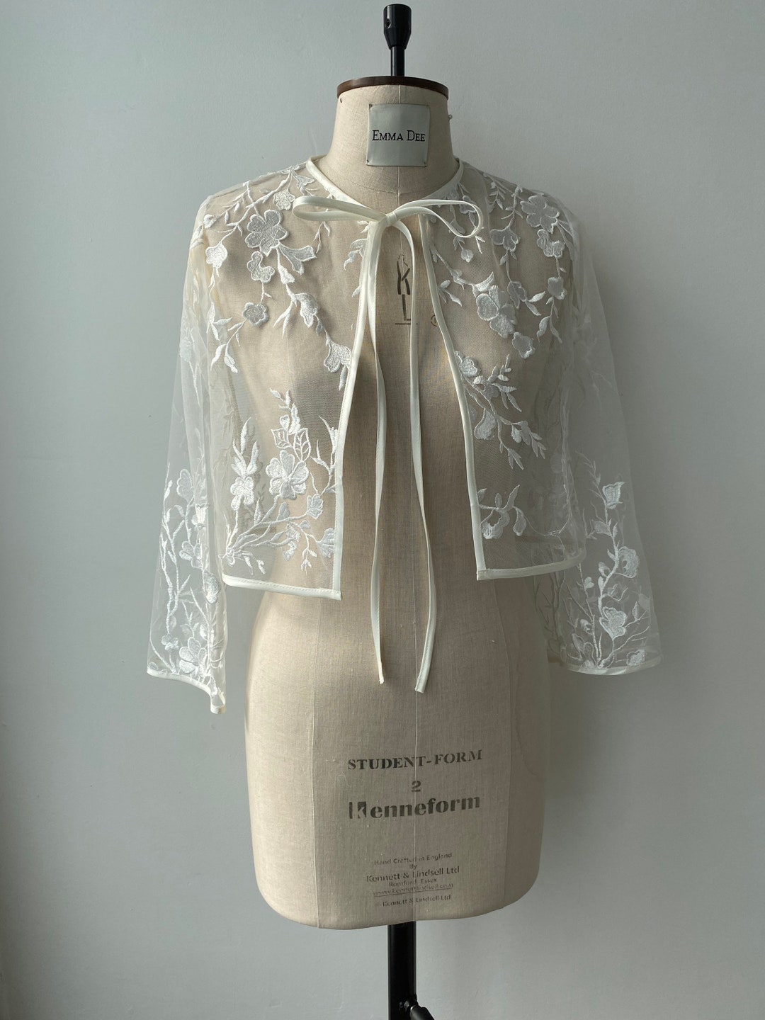 Lace Jacket Cover up Sheer With Satin Edges Uk 8 - Etsy Canada