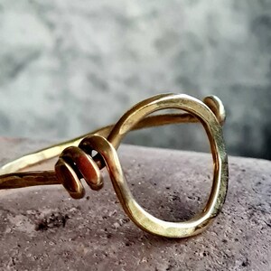 Hammered Brass Cuff Bracelet, Gold Cuff Bracelet, Circle Bracelet, Karma Bracelet, Antique Brass ...