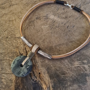 Primitive Ethnic Choker Necklace for Men or Women, Tribal Leather ...