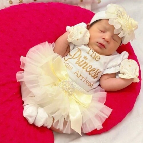 The Princess Has Arrived / Baby Girl Coming Home Outfit Gold / | Etsy