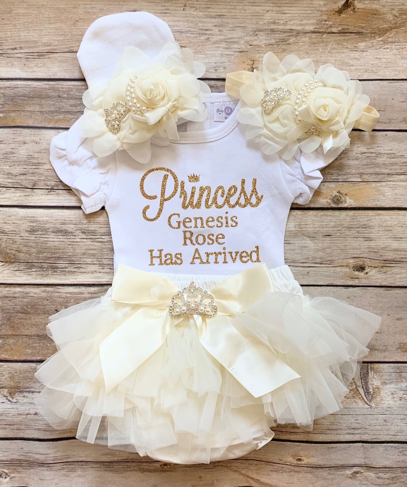 The Princess Has Arrived / Baby Girl Coming Home Outfit Gold / - Etsy