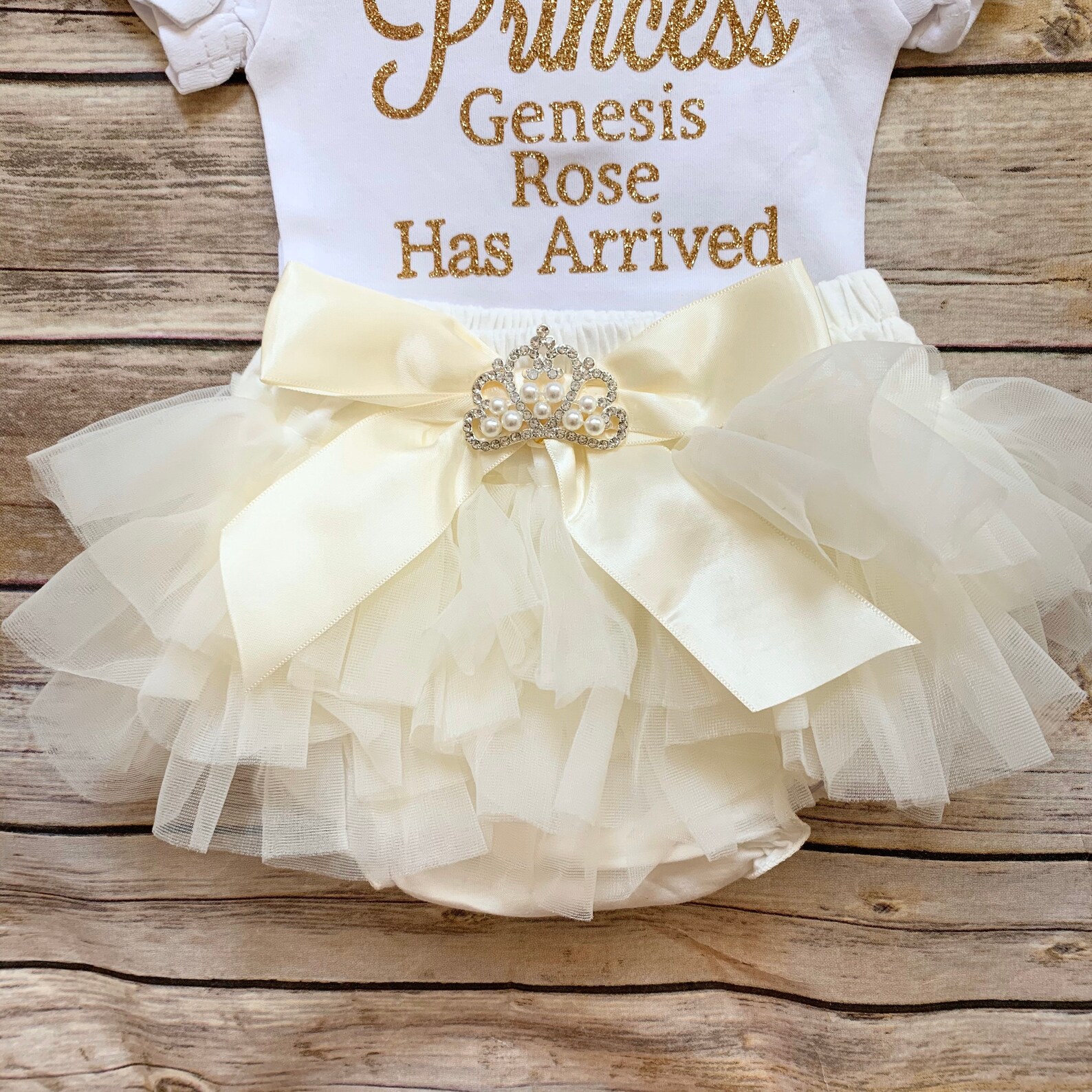 The Princess Has Arrived / Baby Girl Coming Home Outfit Gold / | Etsy