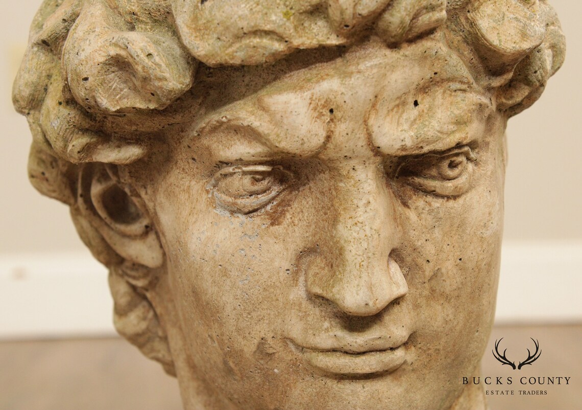 Vintage Cast Stone Garden Bust of Michelangelo's David - Etsy