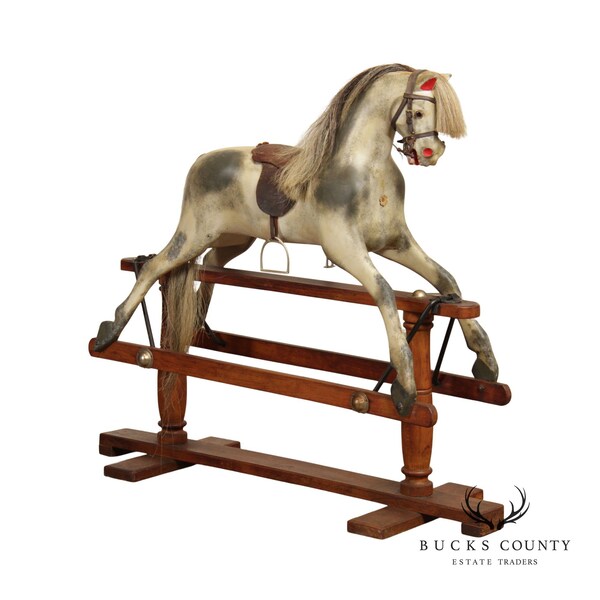 Antique Wooden Rocking Horse - Etsy