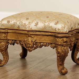 Antique Victorian Cast Iron Gilt Rococo Style Footstool - Etsy