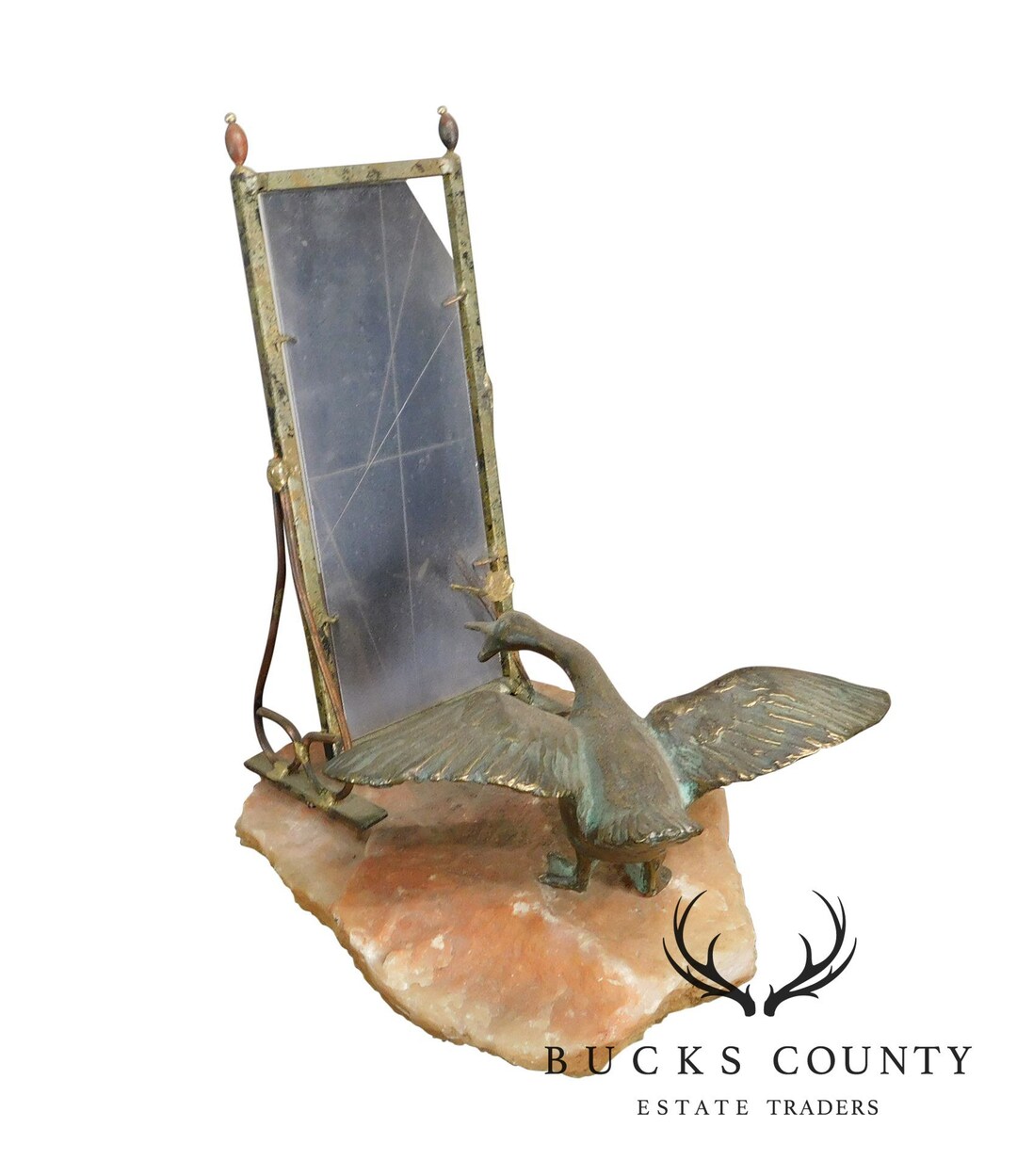 Curtis Jere Goose Fighting Mirror Reflection on Quartz Base - Etsy