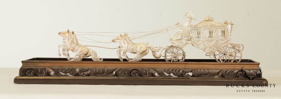 Sterling Silver Wire & Filigree Carriage With Driver and Four - Etsy
