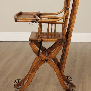 Antique Victorian Oak Combination High Chair - Etsy
