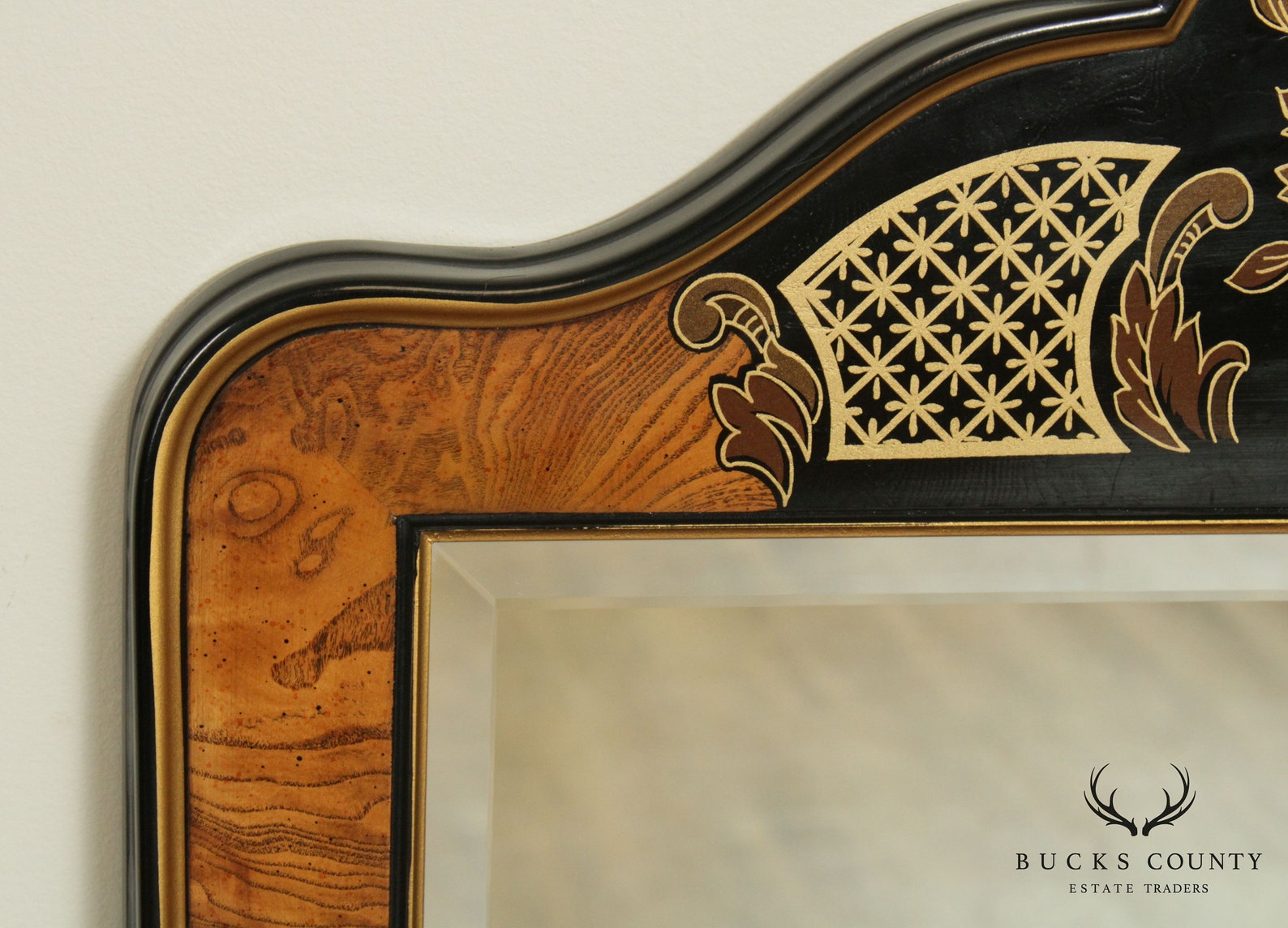 Drexel ET Cetera Burl Wood Chinoiserie Painted Beveled Wall - Etsy