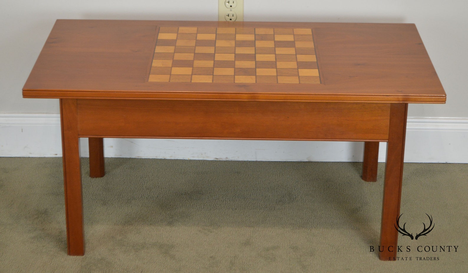 Hand Crafted Solid Cherry Wood Checkerboard Top Game Table by - Etsy