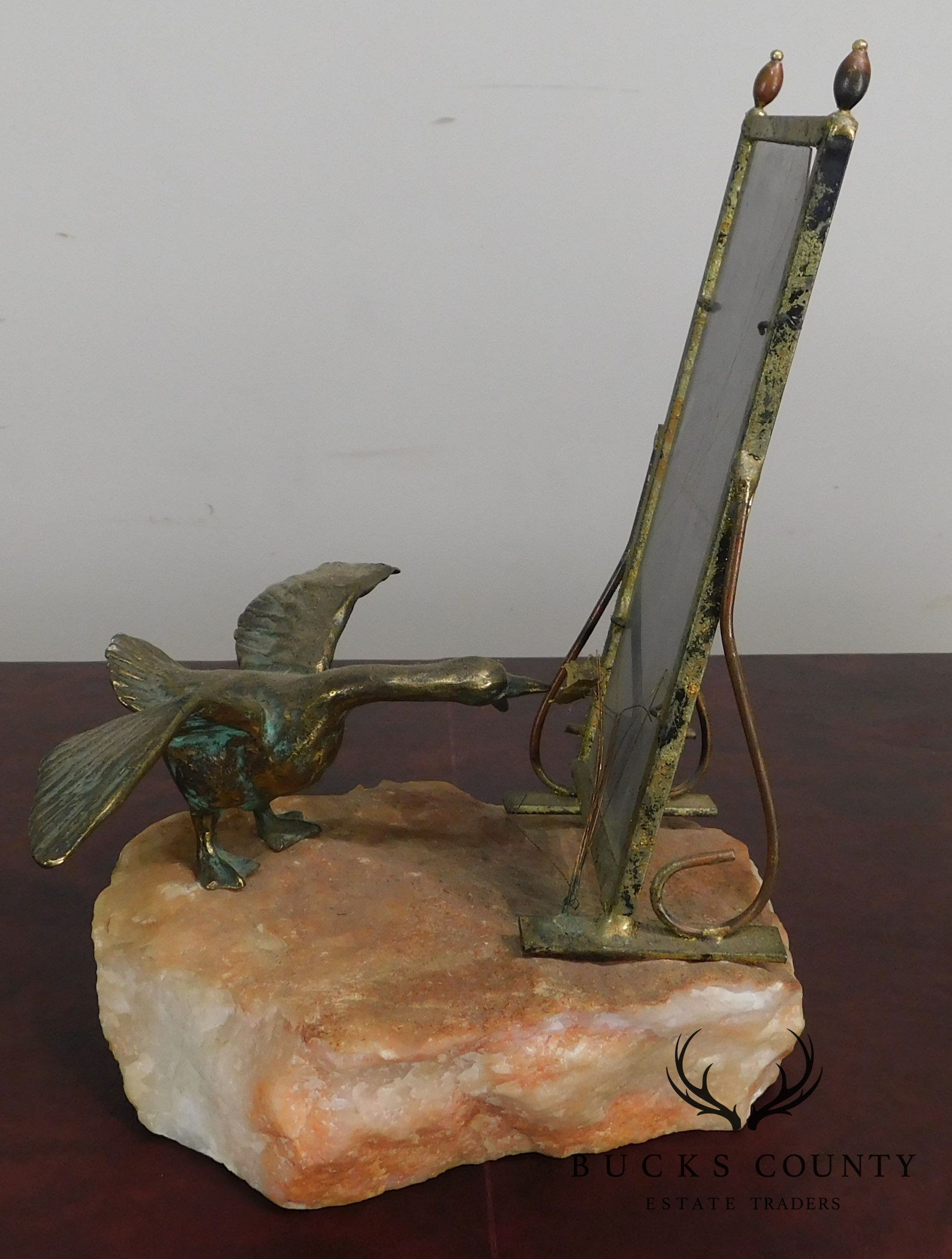 Curtis Jere Goose Fighting Mirror Reflection on Quartz Base | Etsy