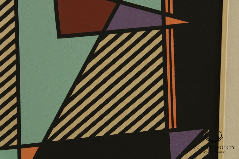 Barbara Frank Untitled Abstract Geometric Postmodern Framed, Oil ...