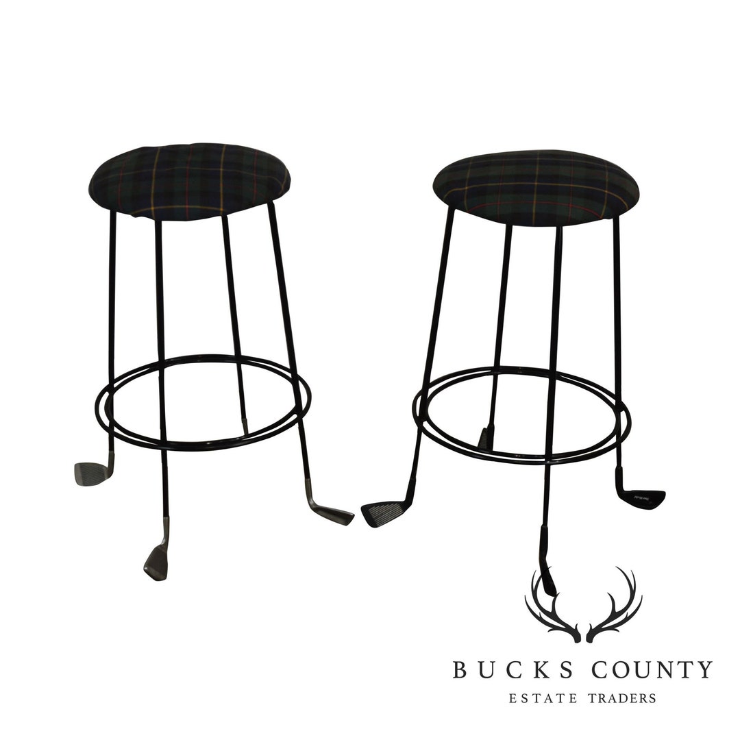 Custom Pair Iron Golf Club Counter Bar Stools - Etsy