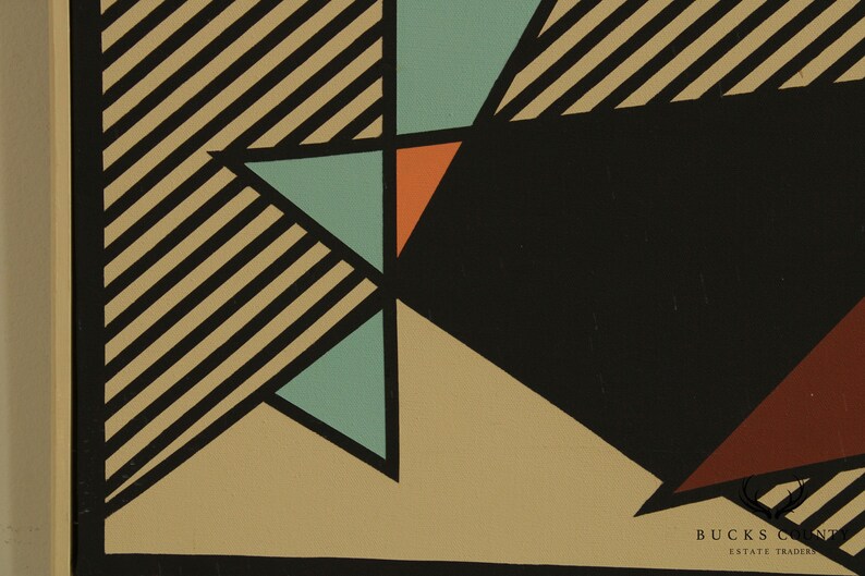 Barbara Frank Untitled Abstract Geometric Postmodern Framed, Oil ...