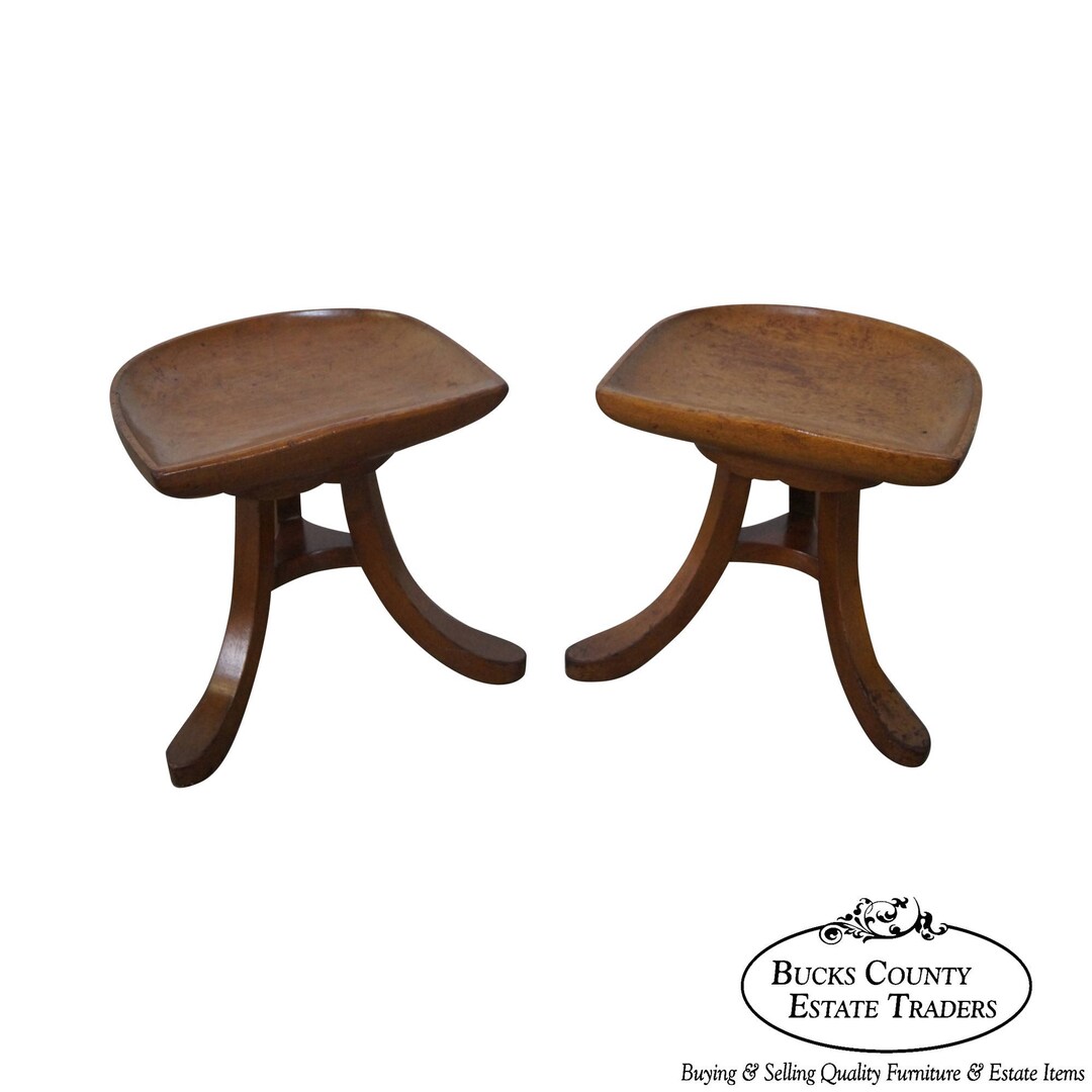Sculptural Pair of 3 Leg Stool After Adolf Loos - Etsy