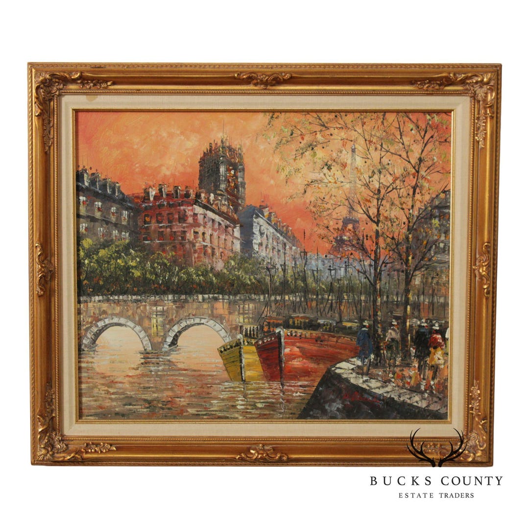 H. Pascal Oil Painting, Parisian Quay - Etsy