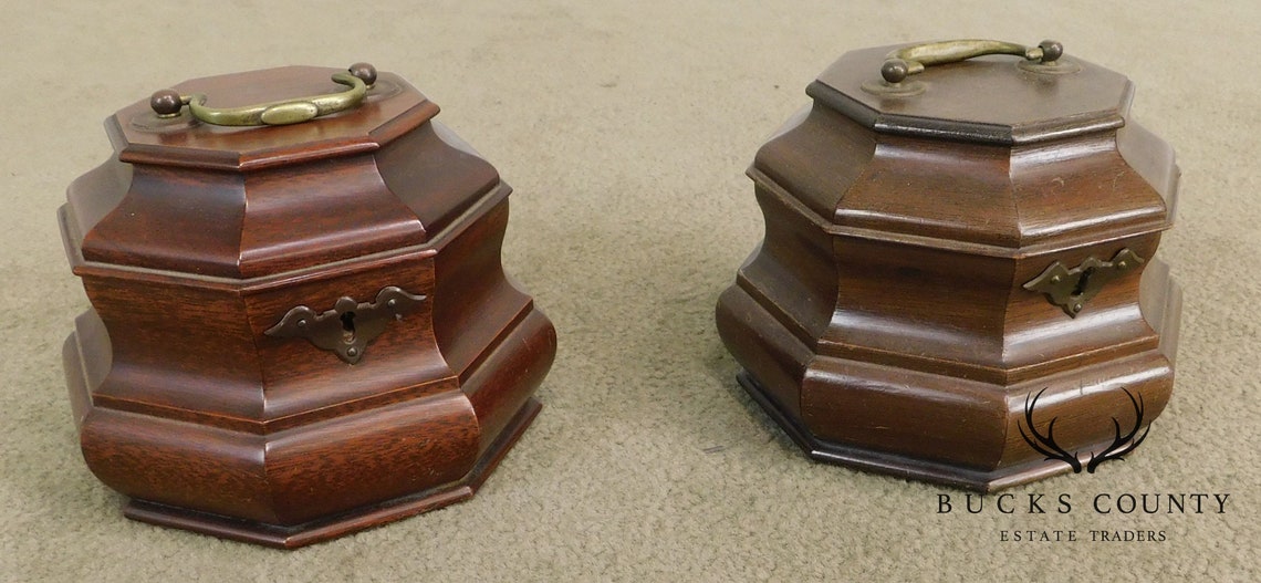 Set of 2 Colonial Williamsburg Octagonal Tea Caddies - Etsy