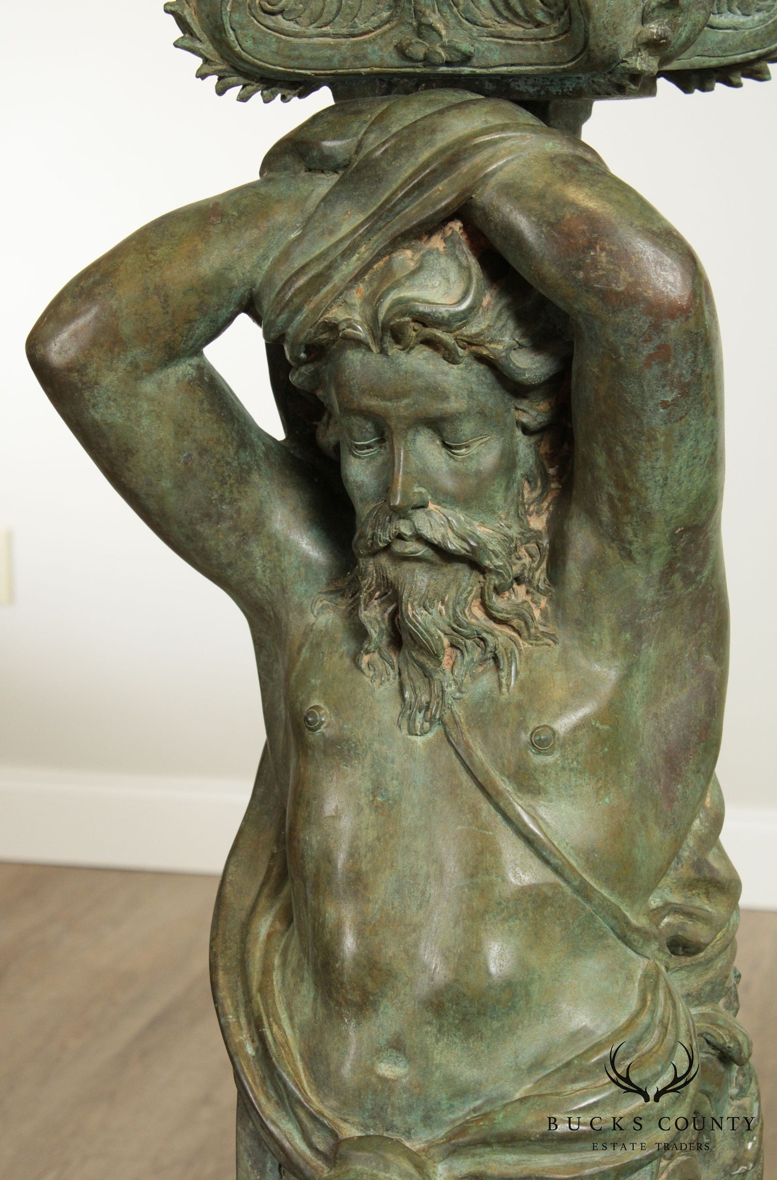 Bronze Marble Top Pair Telamon Greek God Statues | Etsy