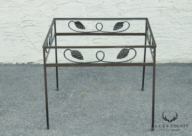 Vintage Wrought Iron Grape Pattern Garden Patio Side Table - Etsy
