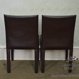 Maria Yee Set of 12 Brown Leather Dining Chairs - Etsy