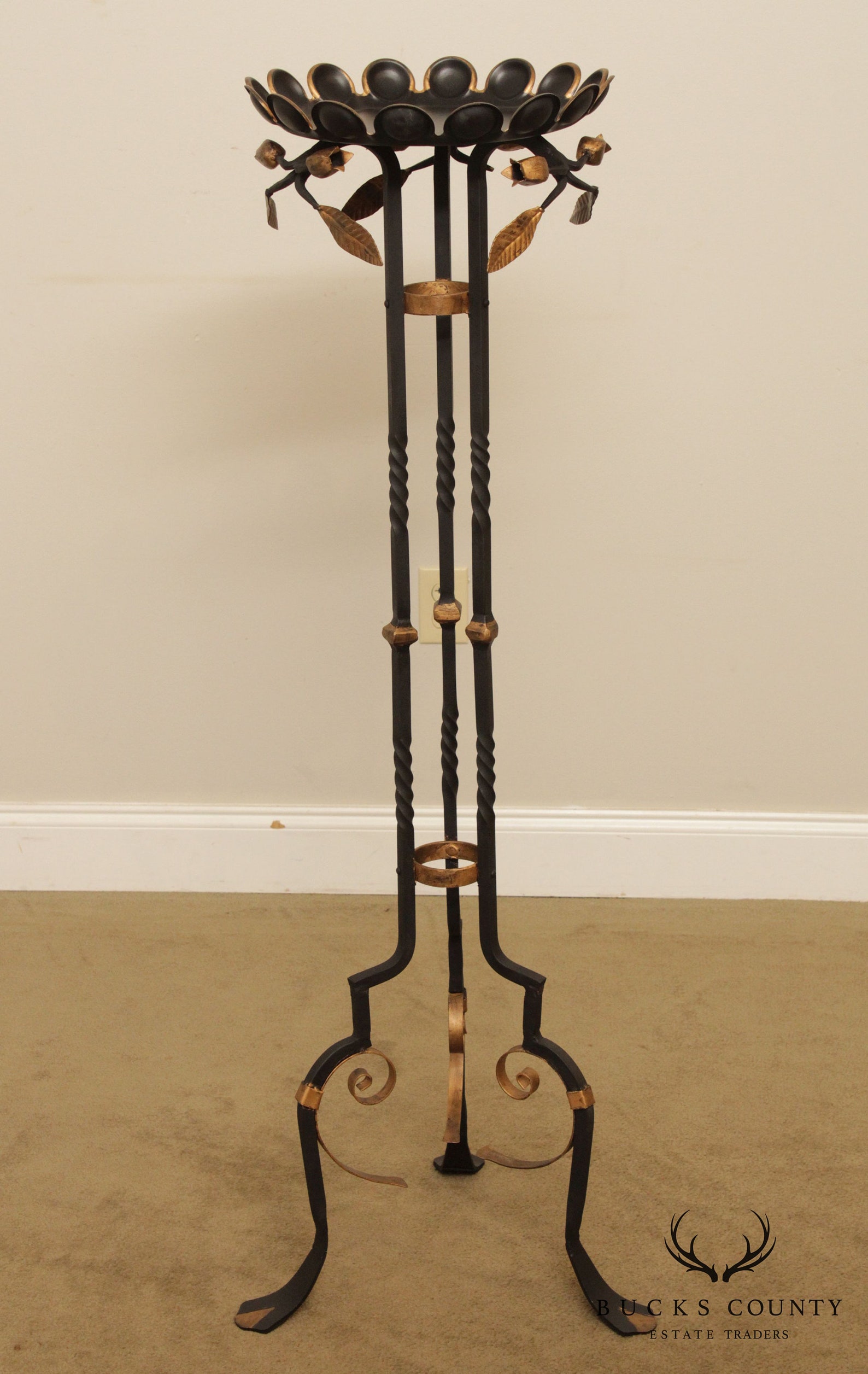 Quality Black & Gold Wrought Iron Tall Plant Stand | Etsy Quality Black & Gold Wrought Iron Tall Plant Stand | Etsy