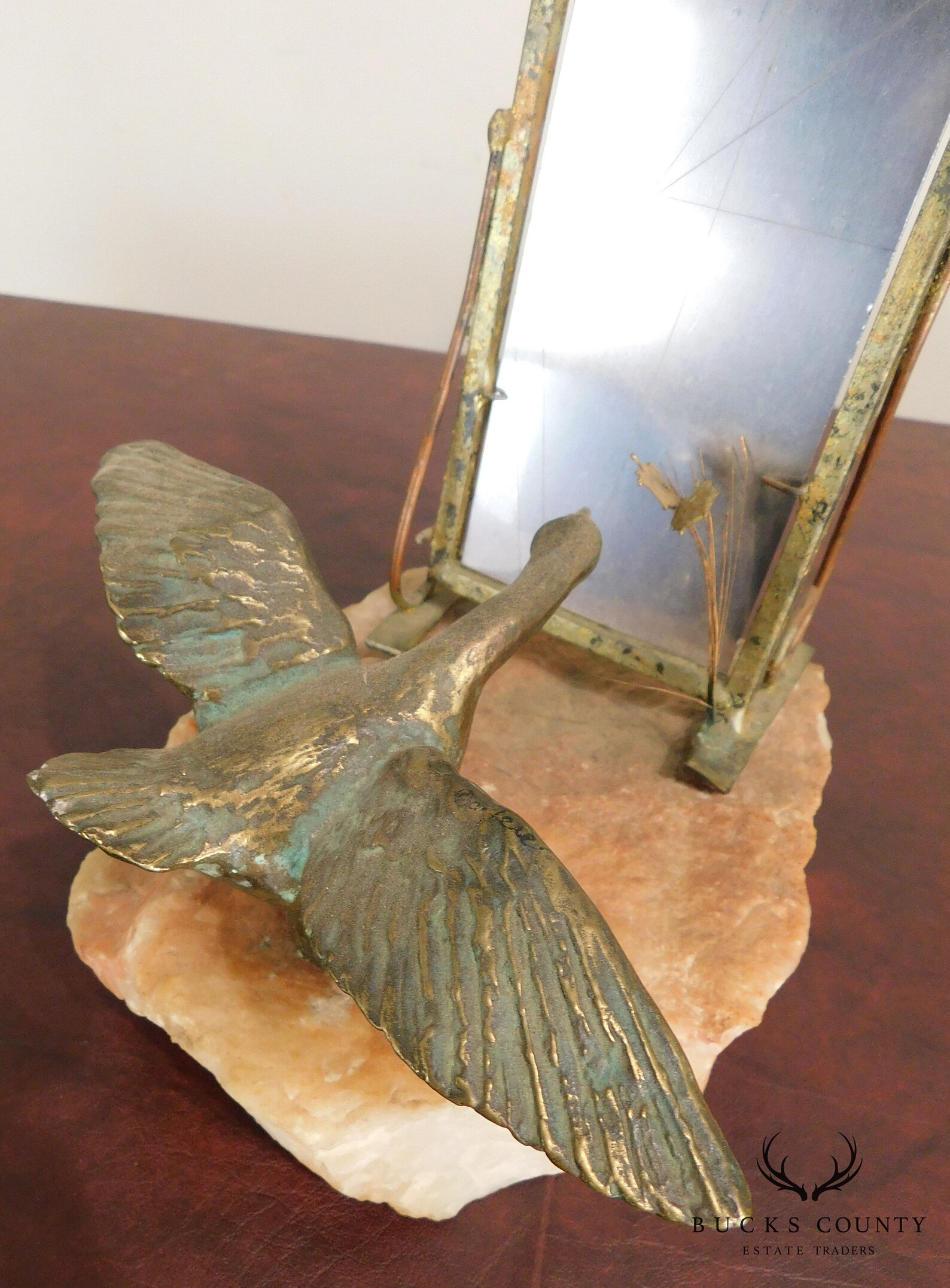 Curtis Jere Goose Fighting Mirror Reflection on Quartz Base - Etsy