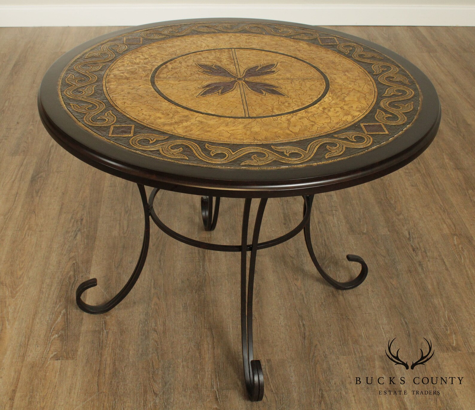 Quality Wrought Iron Five Piece Dining Bistro Set Round Table - Etsy