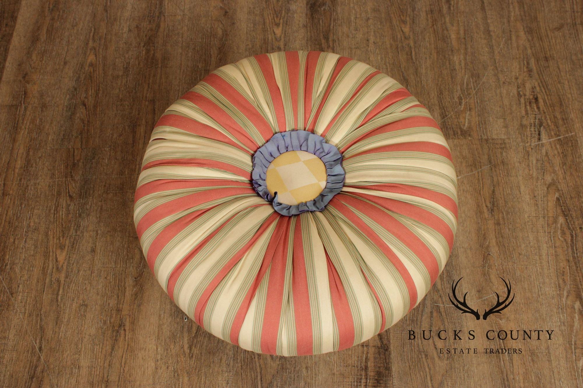 Mackenzie Childs Round Tufted Ottoman Tuffet - Etsy