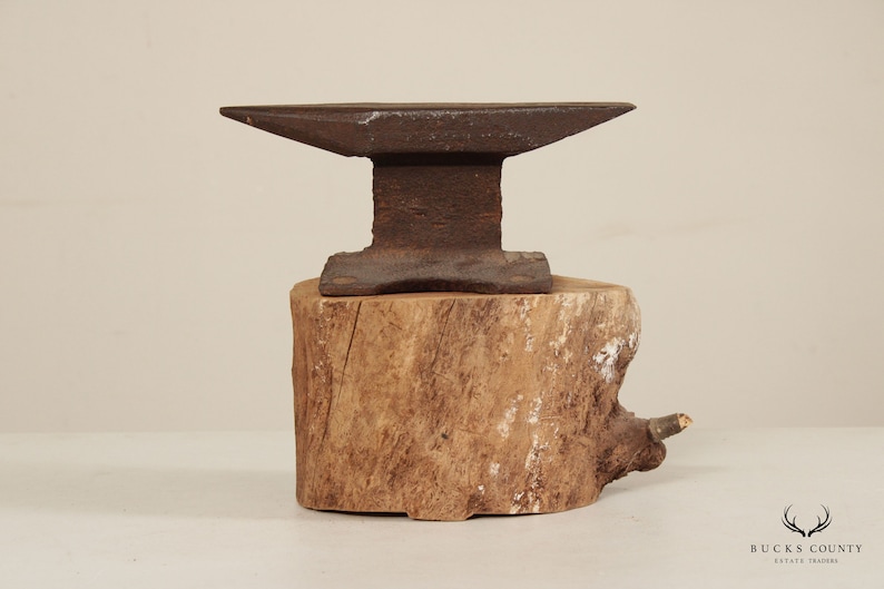 Vintage Small Iron Anvil Mounted on Wooden Block - Etsy