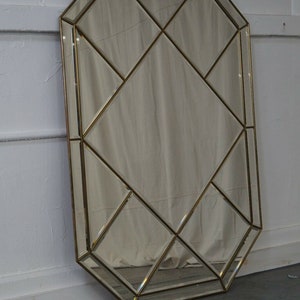 Brass Frame Harlequin Pattern Beveled Glass Mirror - Etsy