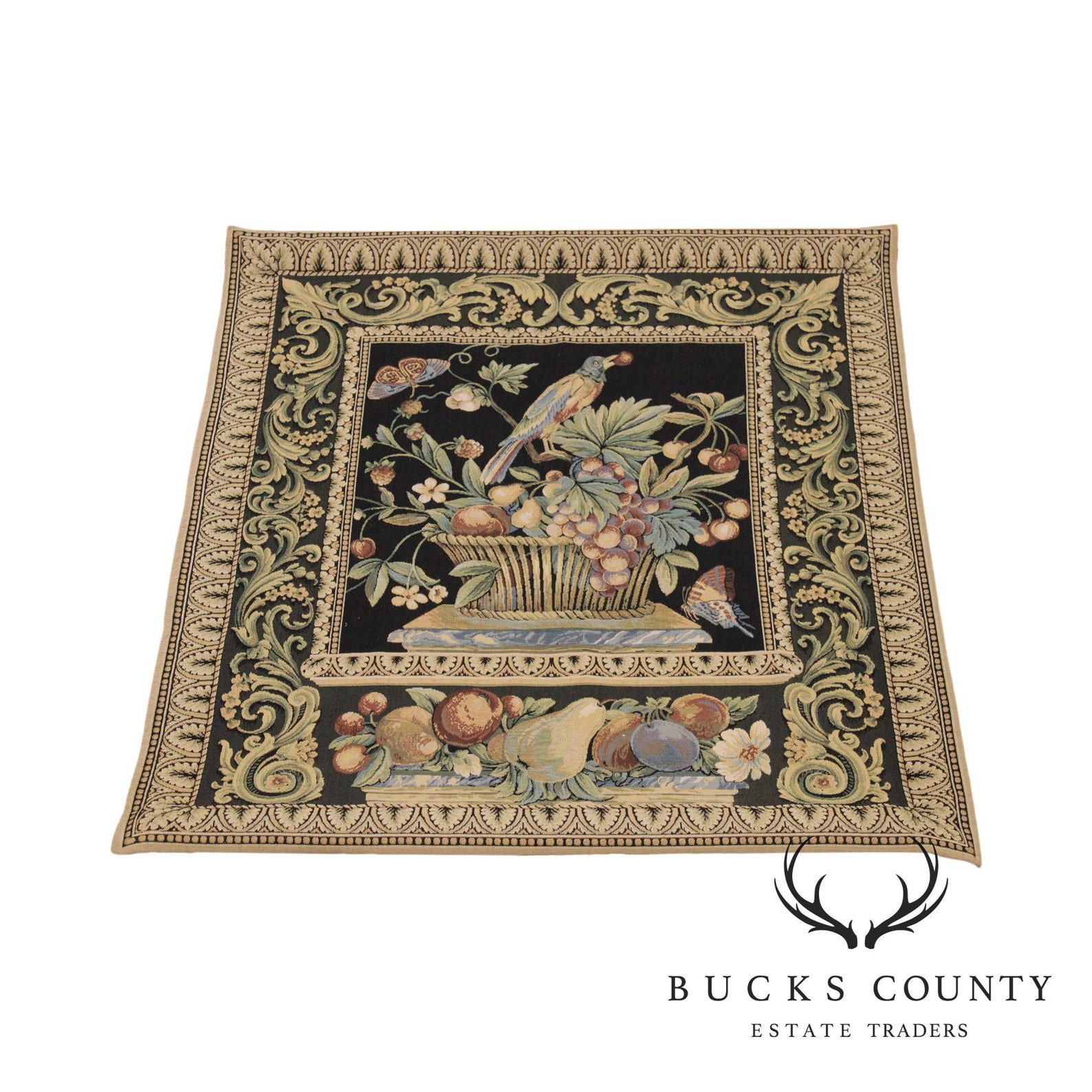 French Country Style Handmade Tapestry, Fruit Basket Birds and ...
