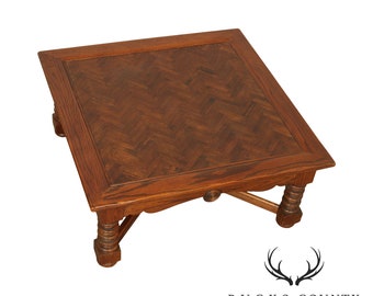 Hekman Vintage Square Oak Parquet Top Coffee Table Etsy