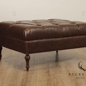 English Traditional Style Tufted Ottoman - Etsy