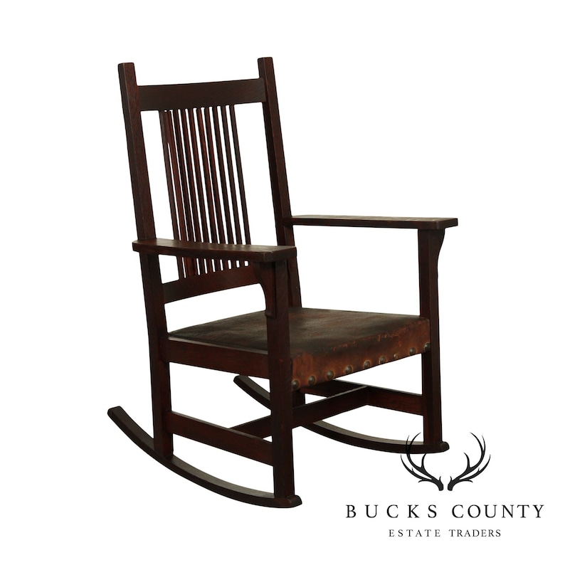 Antique Mission Oak Spindle Back Rocker - Etsy