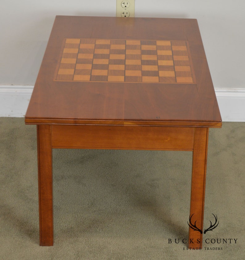 Hand Crafted Solid Cherry Wood Checkerboard Top Game Table by - Etsy