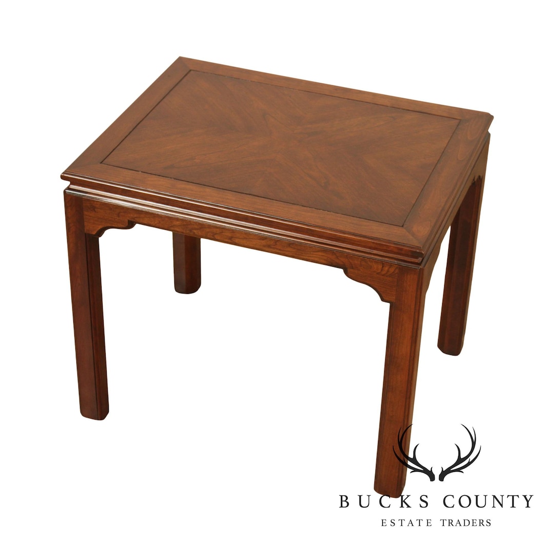 Ethan Allen Vintage Cherry Parsons Side Table - Etsy