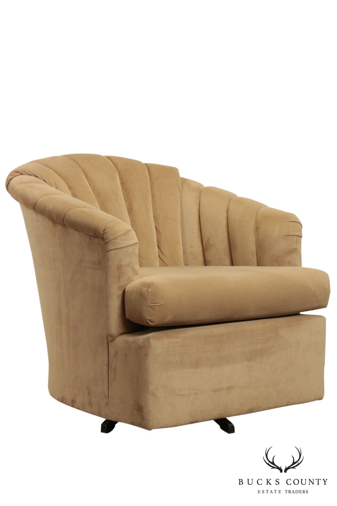 Mid Century Modern Style Channel Back Swivel Club Chair - Etsy