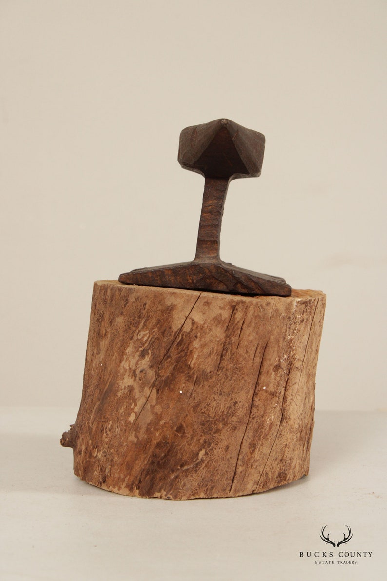 Vintage Small Iron Anvil Mounted on Wooden Block - Etsy