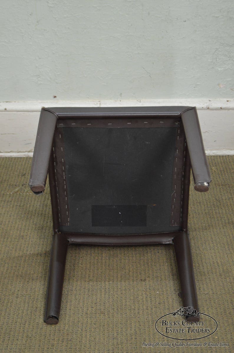 Maria Yee Set of 12 Brown Leather Dining Chairs | Etsy