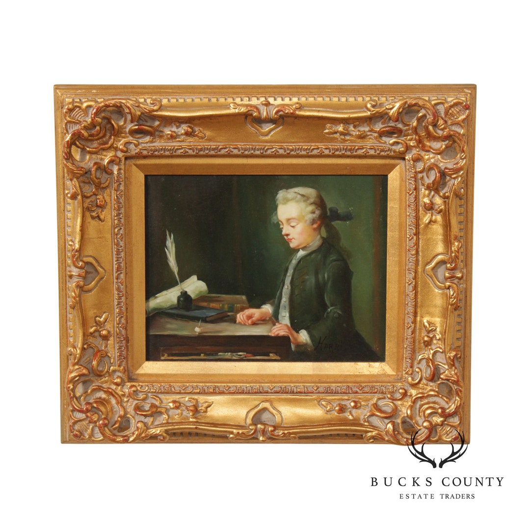 Rococo Style Portrait 'boy With a Spinning-top' After - Etsy