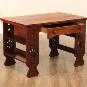 Antique Arts & Crafts Mission Oak Library Table Writing Desk - Etsy