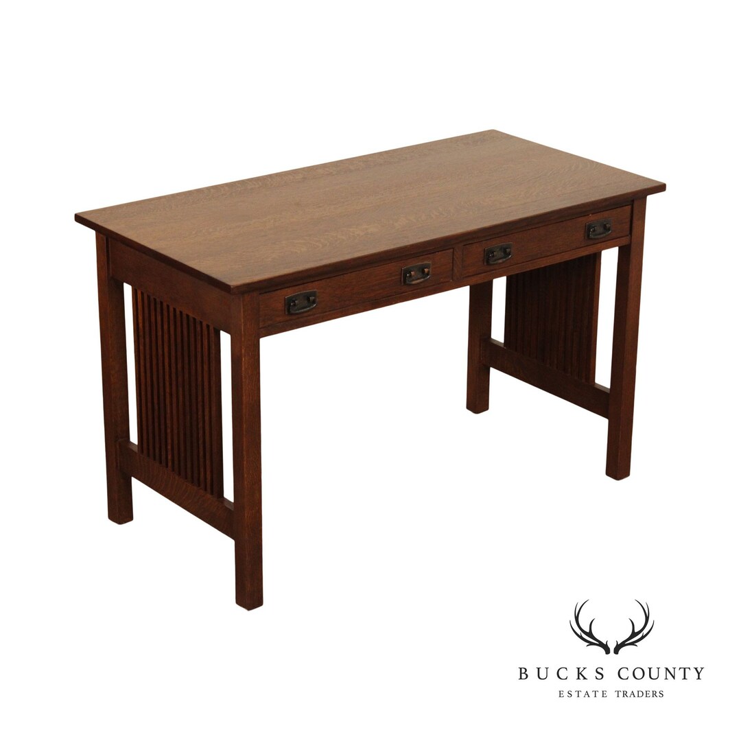 Stickley Mission Collection Oak Spindle Writing Desk - Etsy