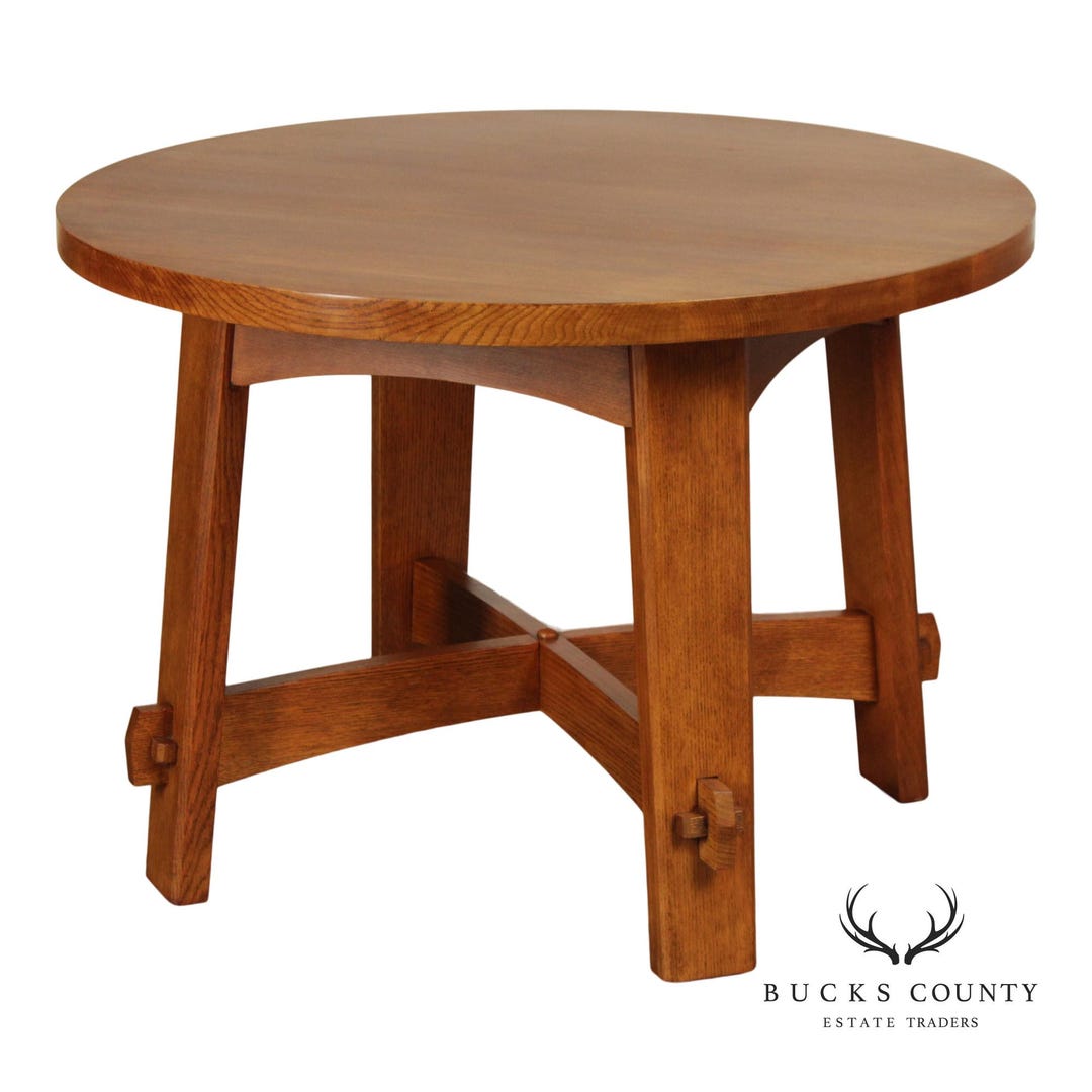 Stickley Mission Collection Round Oak Commemorative Library Table - Etsy