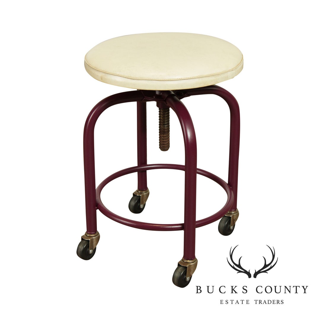 1950's Mid Century Vintage Rolling, Adjustable Mechanics Shop Stool - Etsy