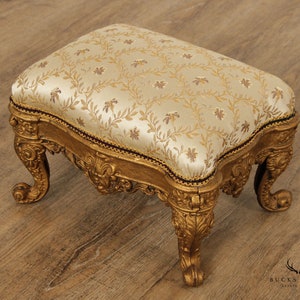 Antique Victorian Cast Iron Gilt Rococo Style Footstool - Etsy